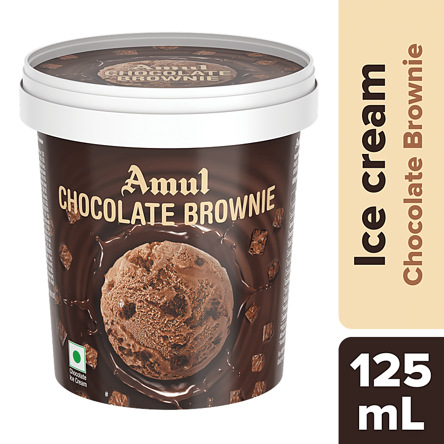 Amul Chocolate Brownie Ice Cream, 125 ml Cup in QuickCart :Anything in ...